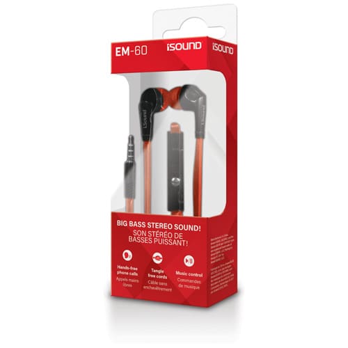 iSound Wired EM-60 Earbuds - Red - Smart Home - Zatu Home